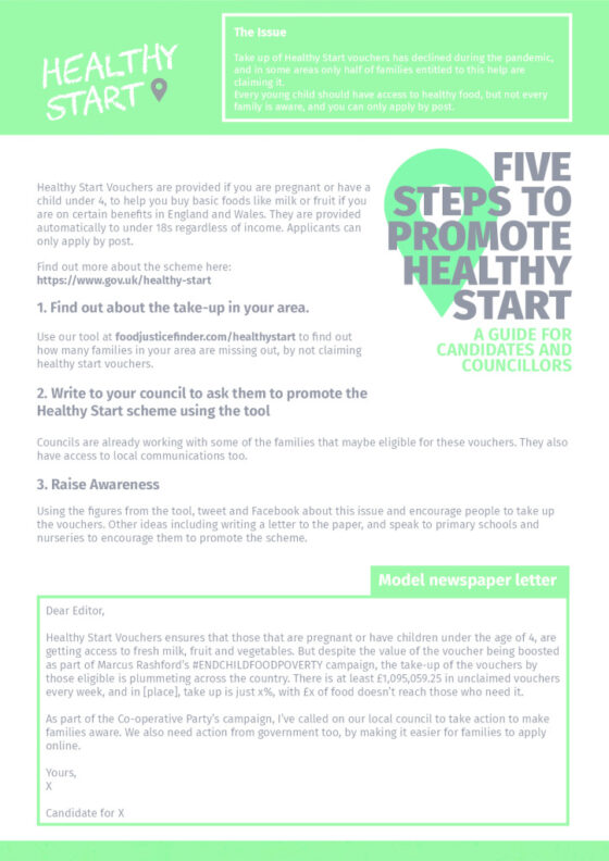 Guide to campaigning on Healthy Start – Co-operative Party