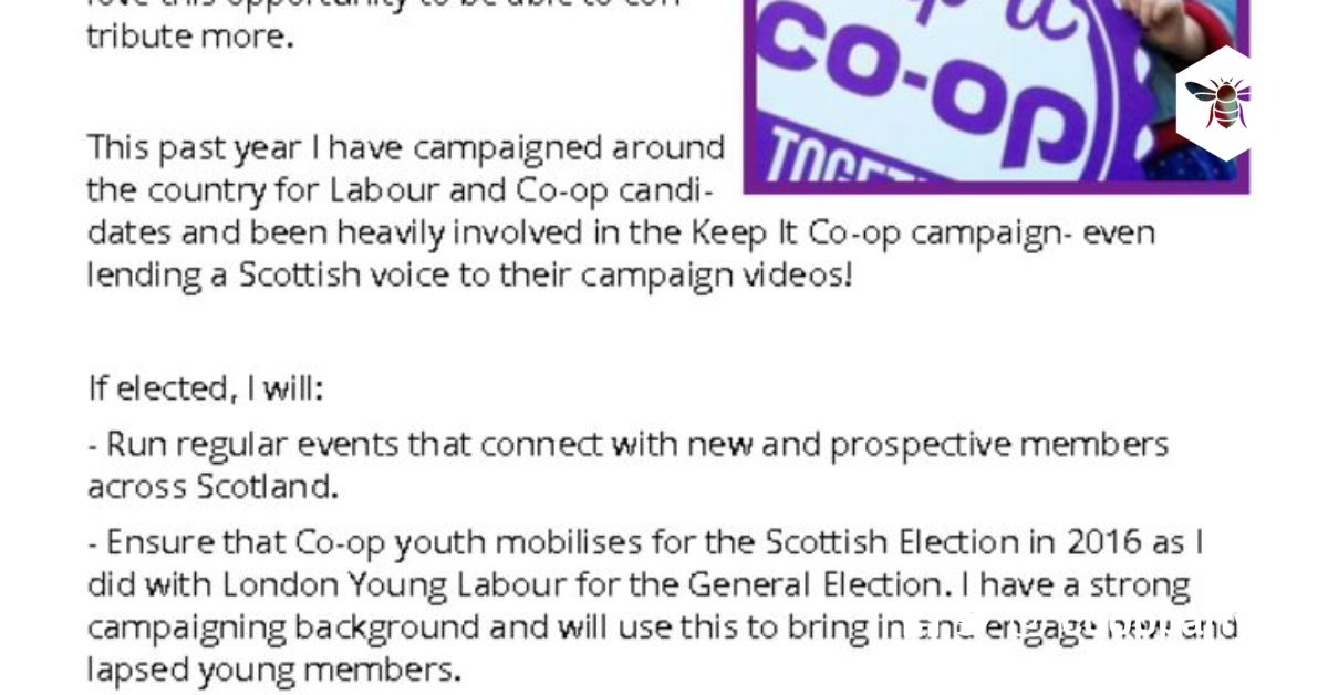 Scotland – Candidate Statements – Co-operative Party